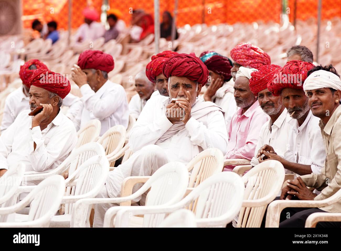 India. 16th Apr, 2024. Supporters of Indian National Congress party ...