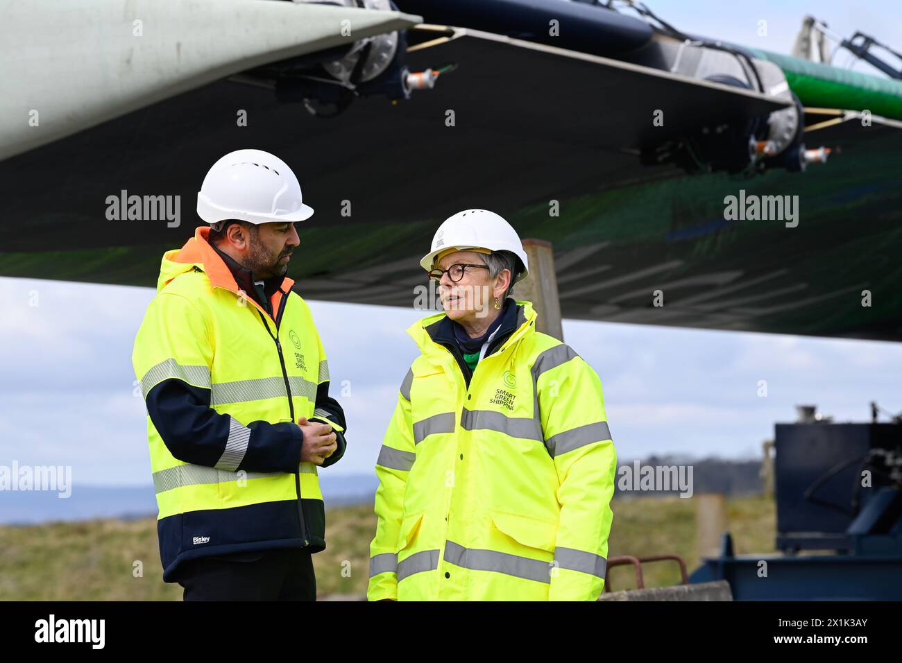 First Minister Humza Yousaf with Smart Green Shipping CEO Diane Gilpin ...