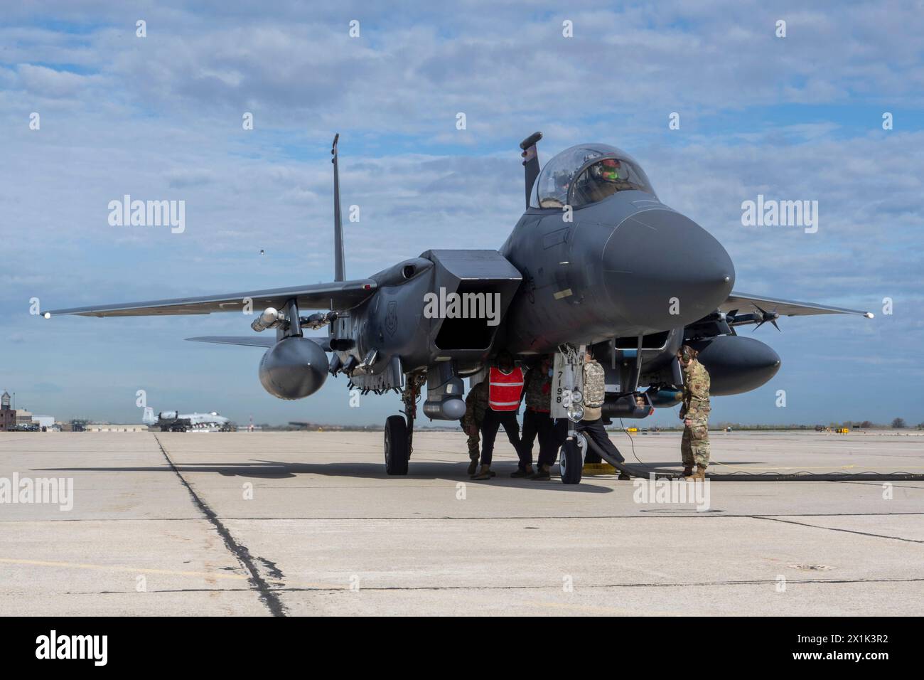 U.S. Air Force Airmen assigned to the 366th Fighter Wing perform a hot ...
