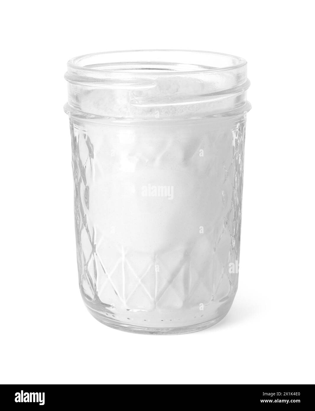 Baking powder in glass jar isolated on white Stock Photo - Alamy