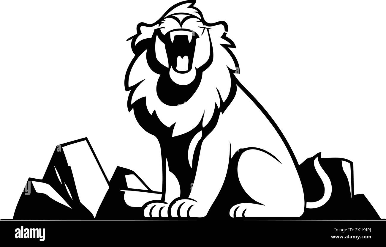 Lion rock art Stock Vector Images - Alamy