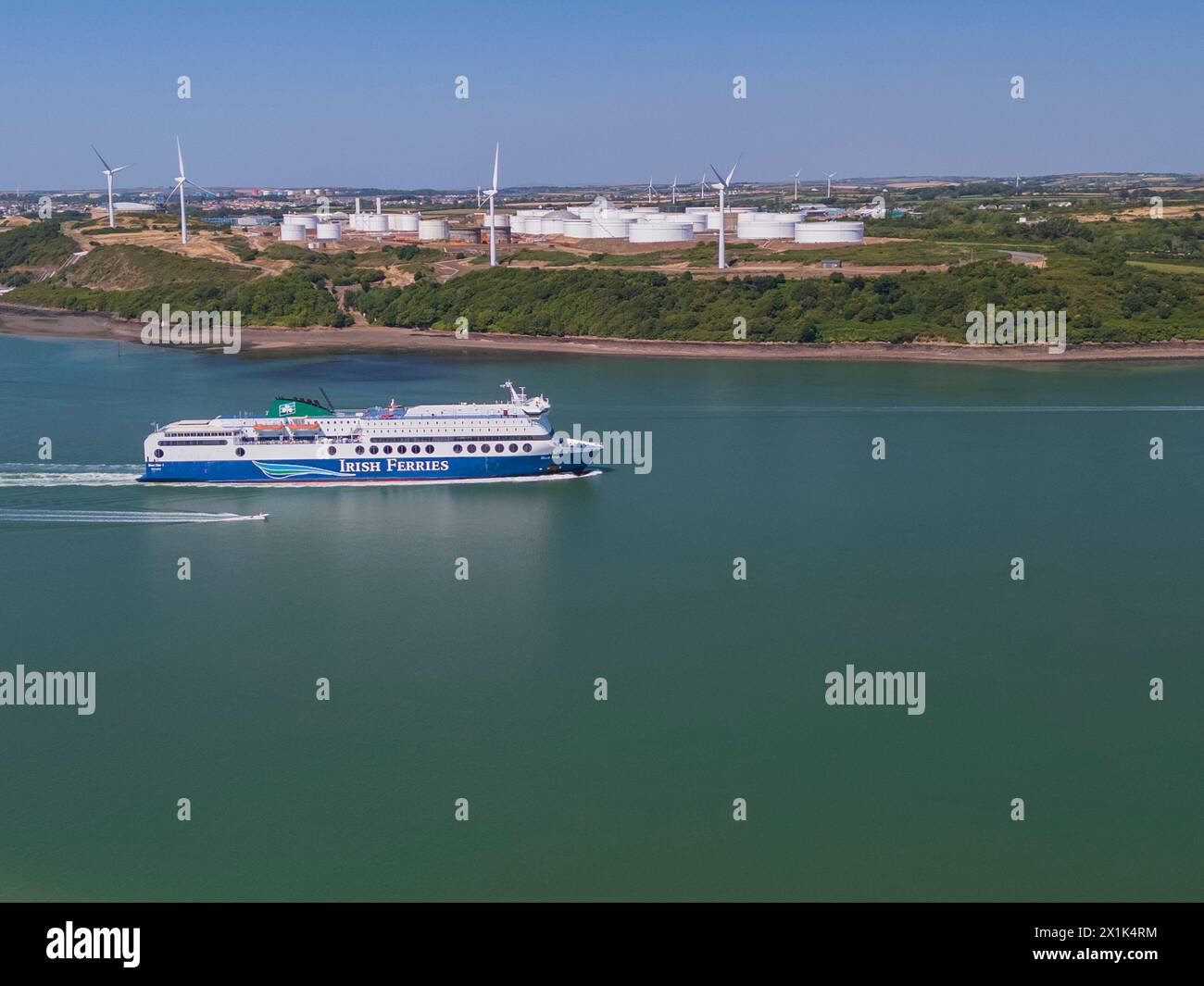 Irish Ferries passenger ferry boat arriving at Pembroke harbour ...