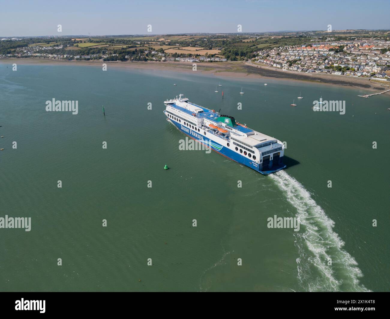 Irish Ferries passenger ferry boat arriving at Pembroke harbour ...
