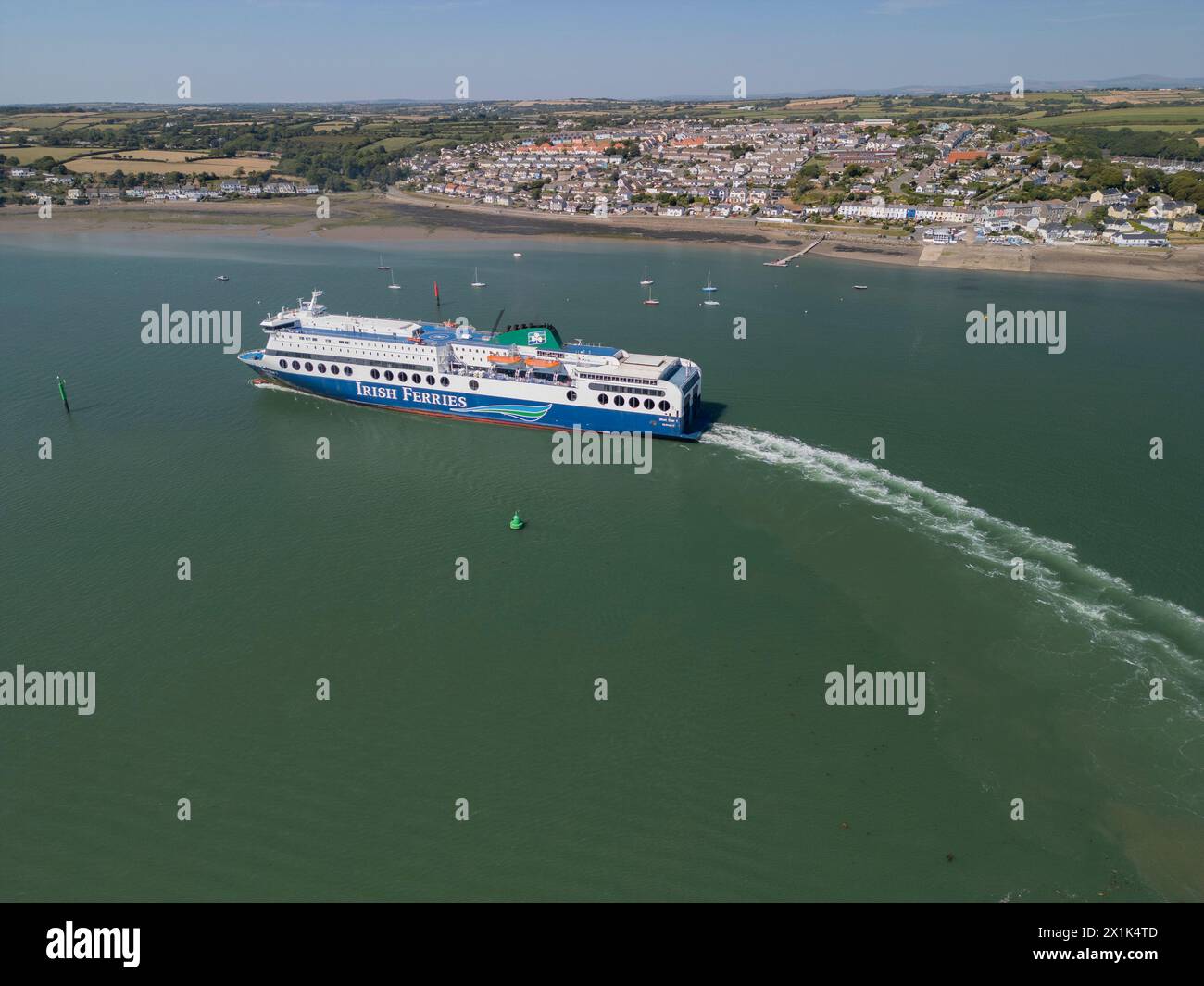 Irish Ferries passenger ferry boat arriving at Pembroke harbour ...