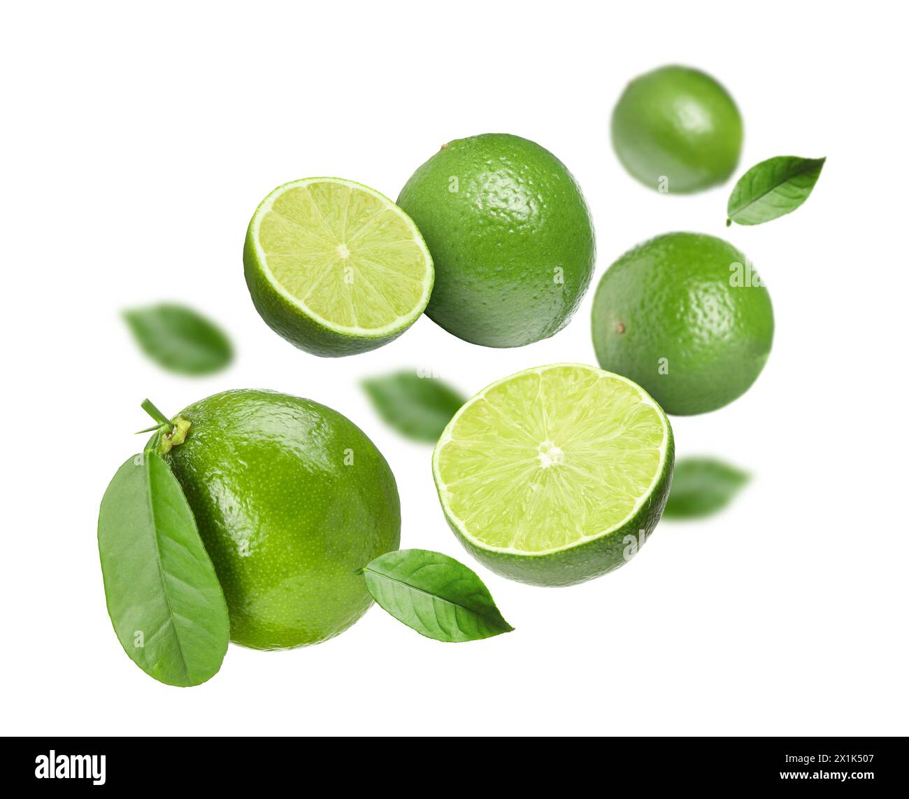 Isolated flying limes hi-res stock photography and images - Alamy