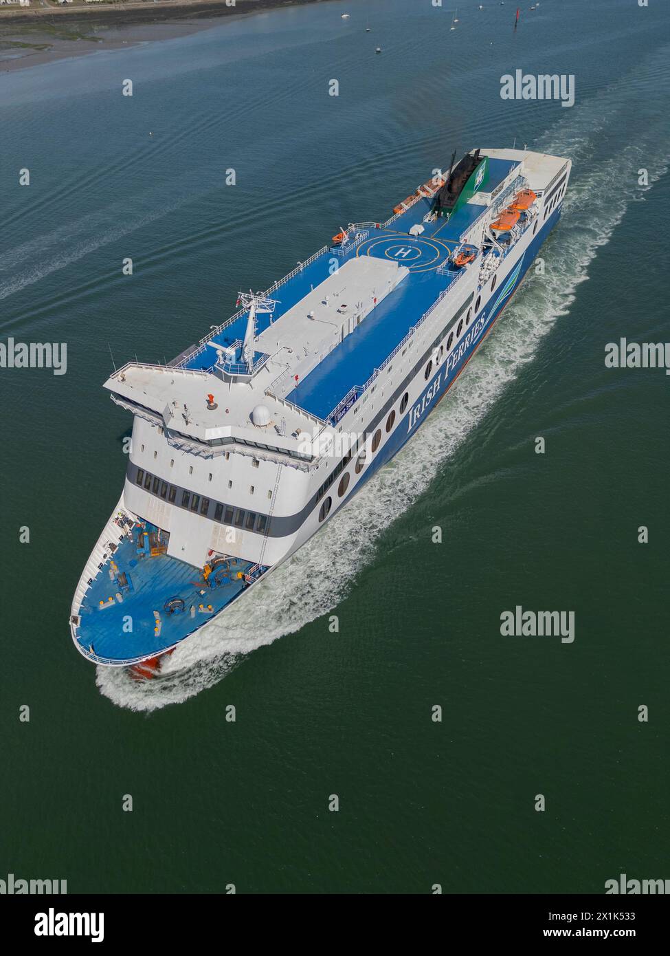 Irish Ferries passenger ferry boat arriving at Pembroke harbour ...