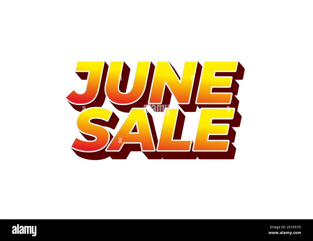 June sale. Text effect design in 3 dimensions style with eye catching ...