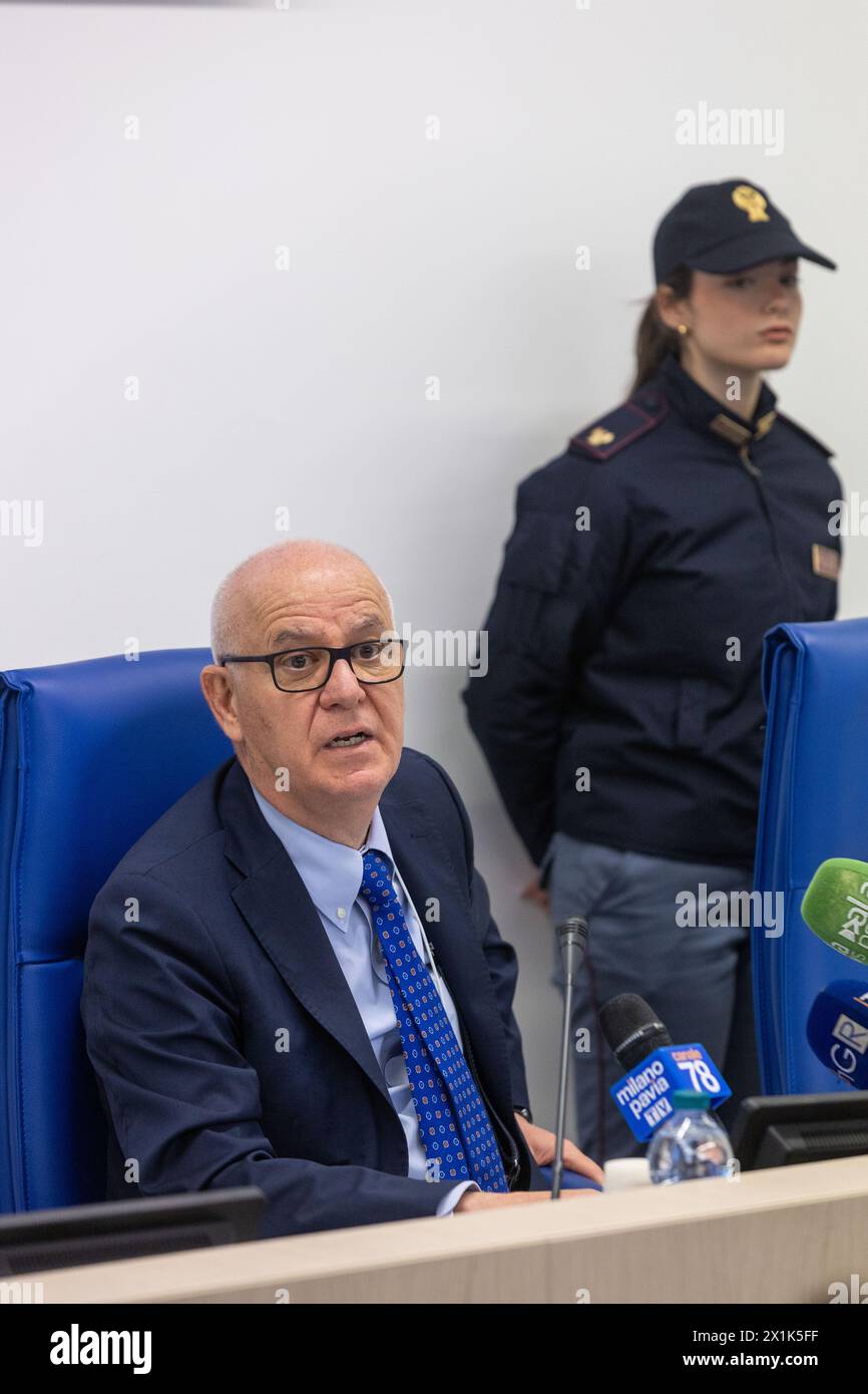 Milano, Italia. 17th Apr, 2024. Il Questore di Milano Giuseppe Petronzi ...