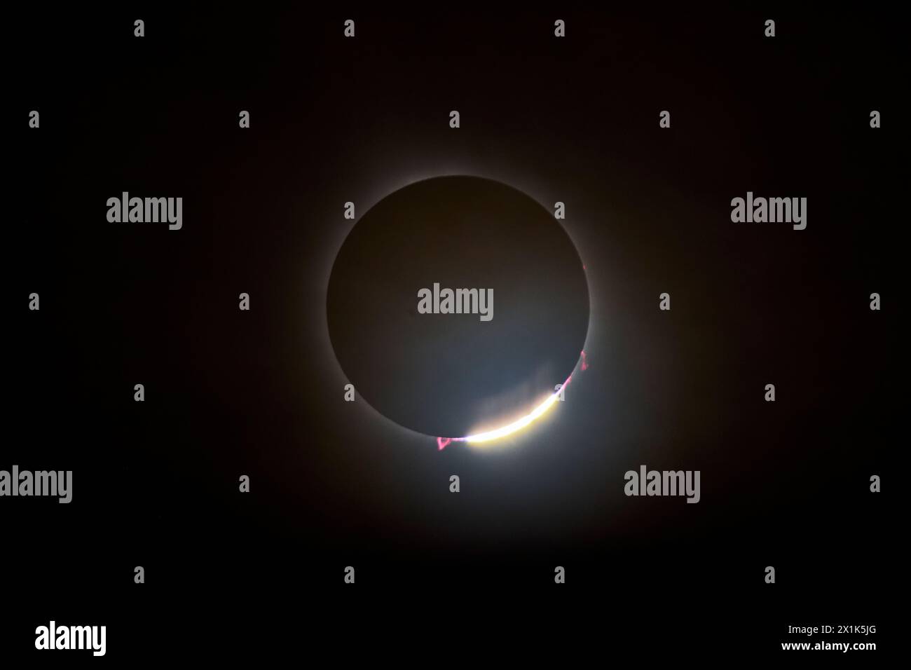 Total Solar Eclipse with Diamond Ring Effect and Corona Stock Photo - Alamy