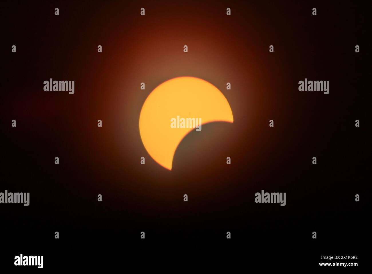 Partial Solar Eclipse Crescents in Fiery Sky, Spiceland Perspective ...