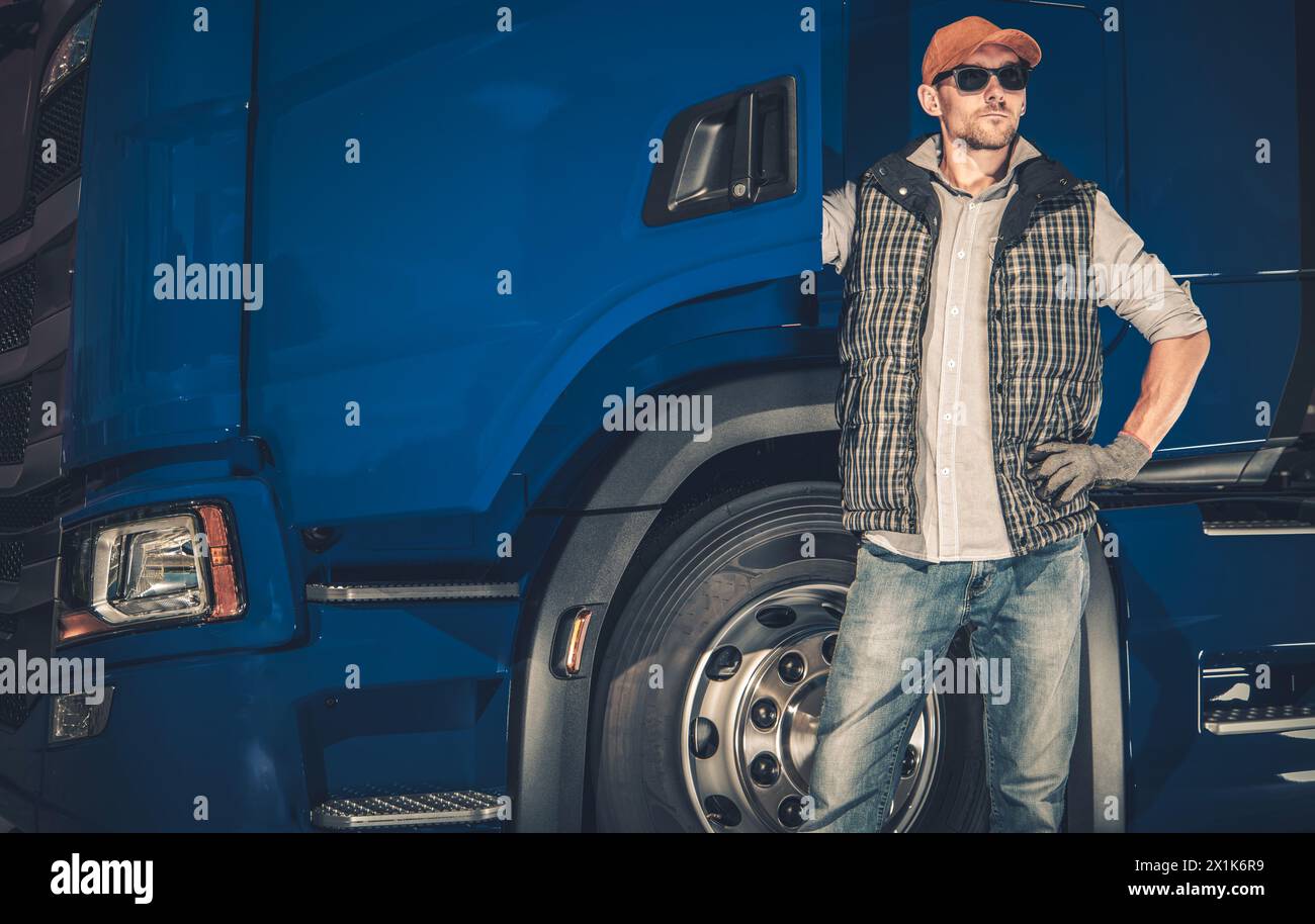Proud caucasian truck driver hi-res stock photography and images - Alamy