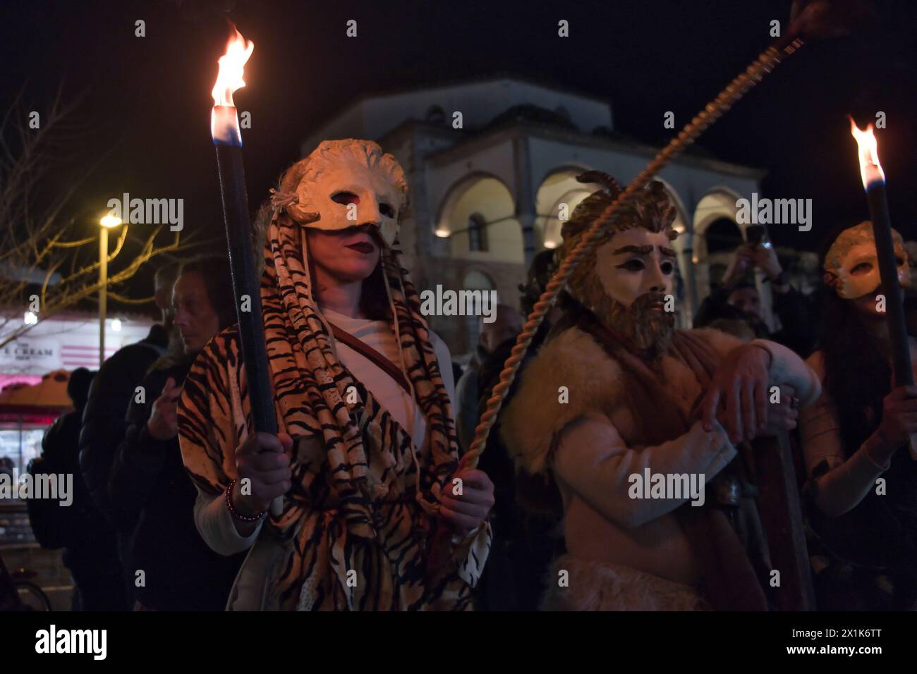 Woman participating in the annual pagan Phalliphoria Spring festival ...