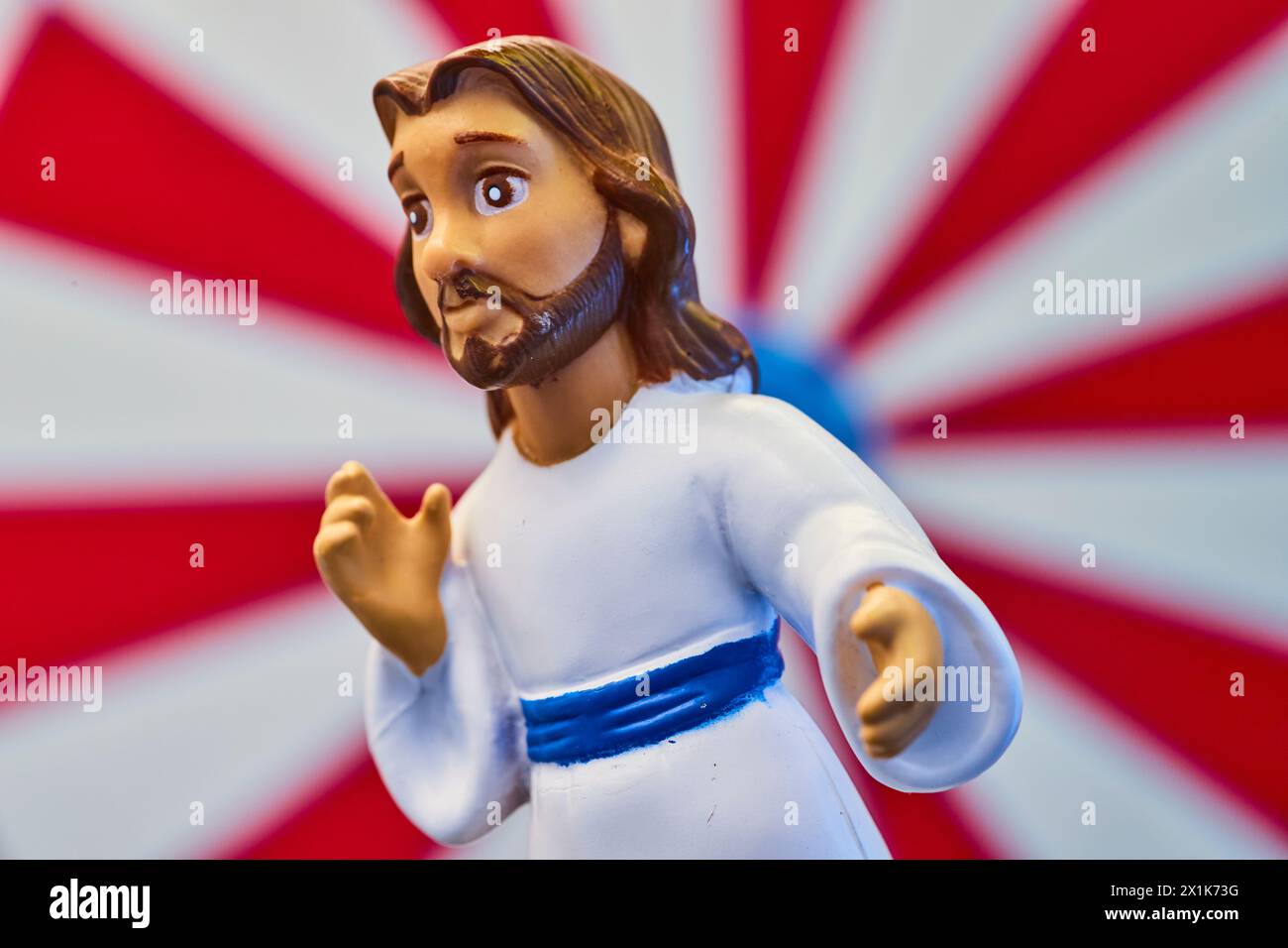 Inspirational Jesus Figurine with Radiant Backdrop, Macro View Stock ...