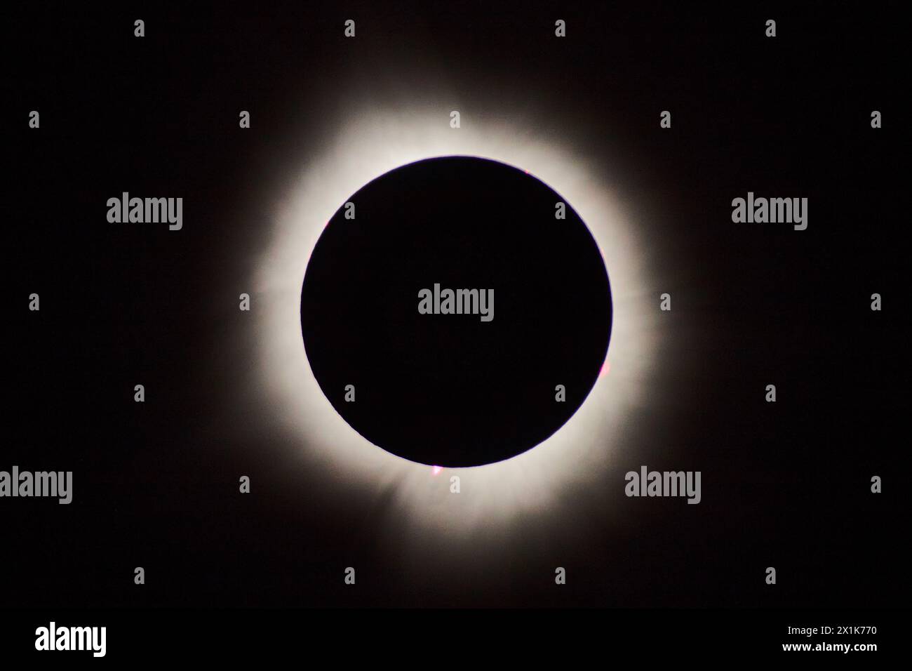 Total Solar Eclipse with Radiant Corona and Prominences Stock Photo - Alamy