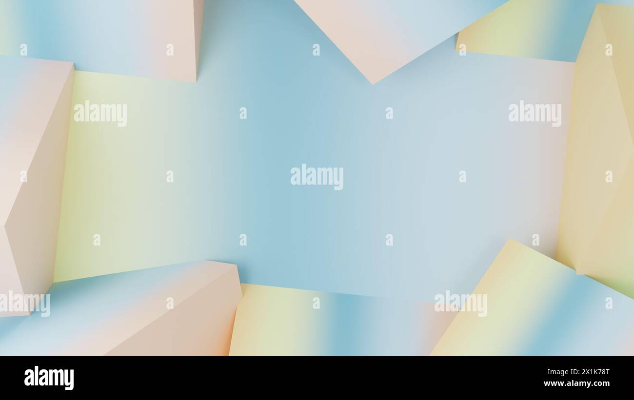 Creative arts pattern on electric blue rectangle sticky notes Stock ...