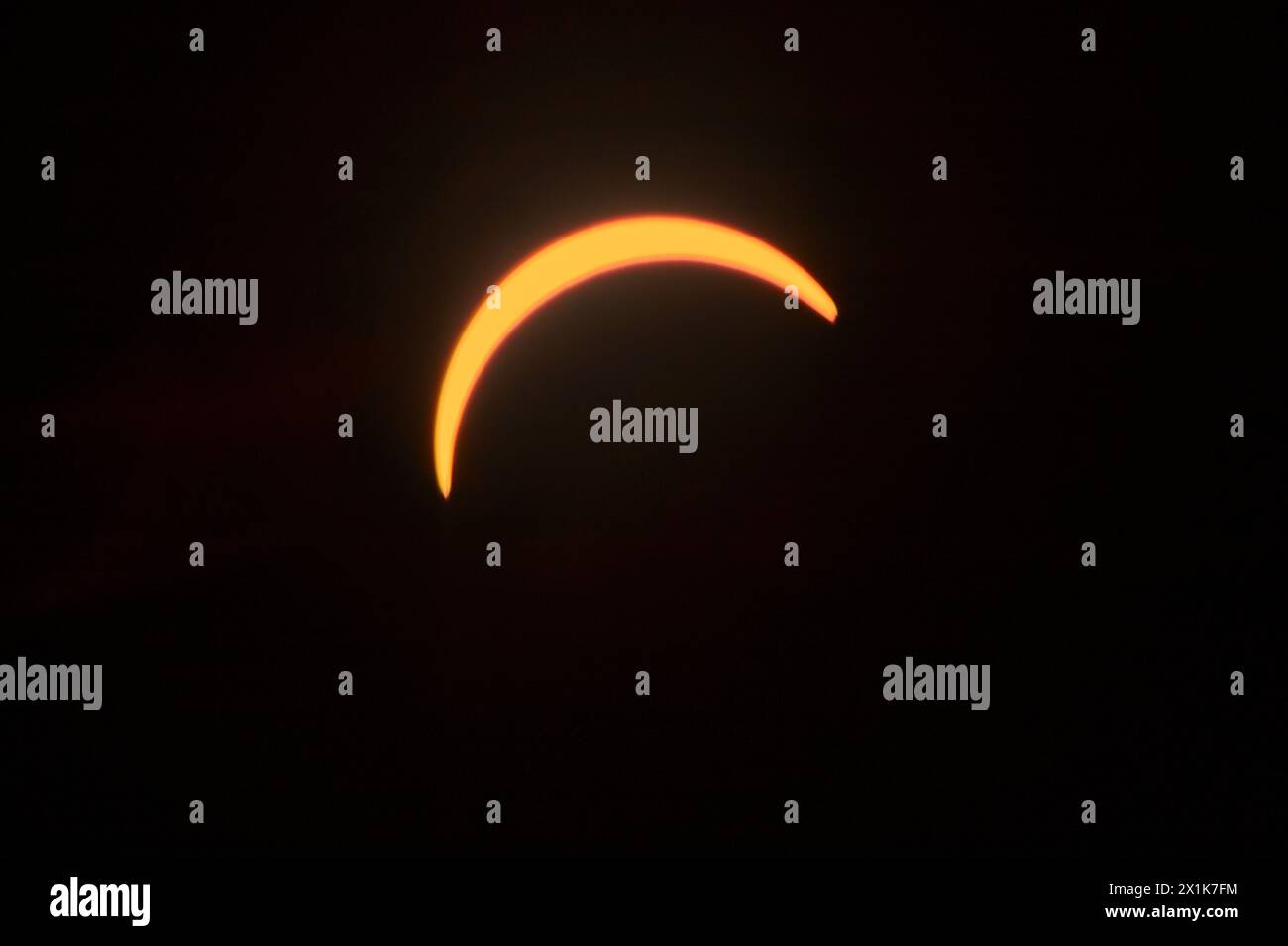 Partial Solar Eclipse Glow in Dark Sky, Spiceland Perspective Stock ...
