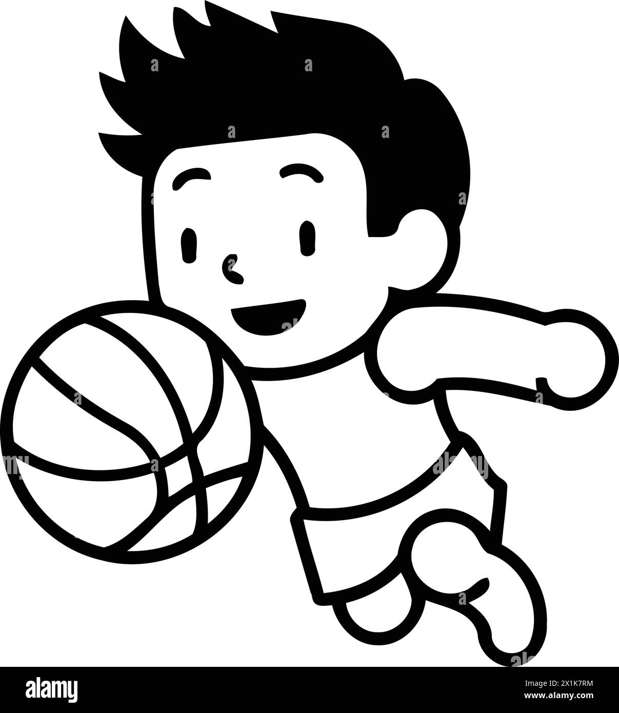 Basketball player vector icon. Cartoon basketball player isolated on ...
