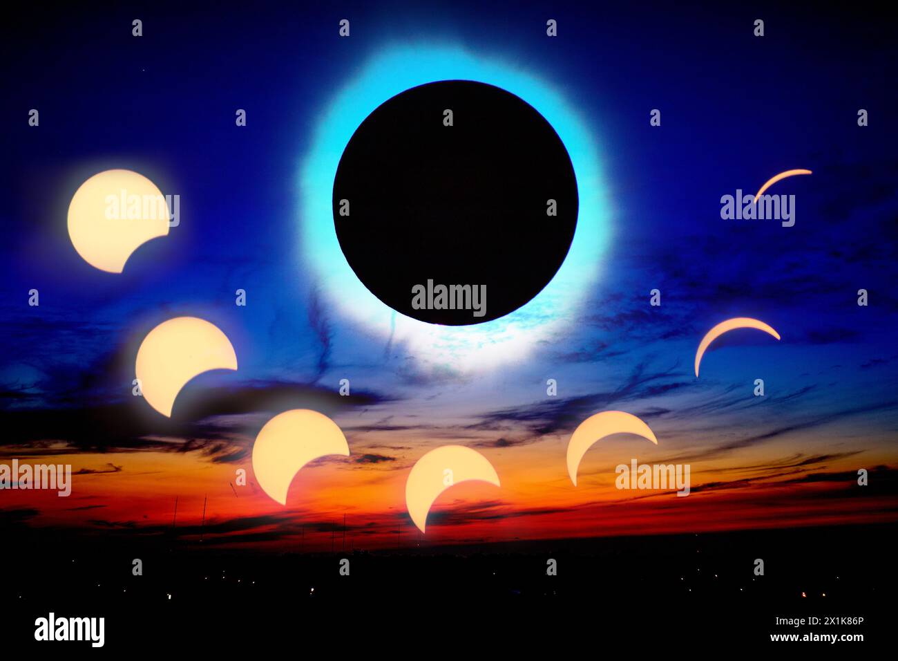 Total blue solar eclipse effect hi-res stock photography and images - Alamy