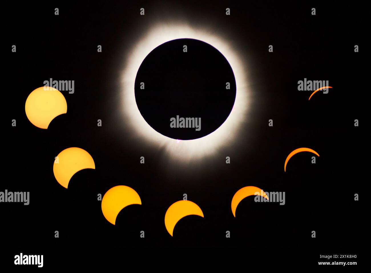 Total Solar Eclipse Stages with Glowing Corona, Spiceland, Indiana ...