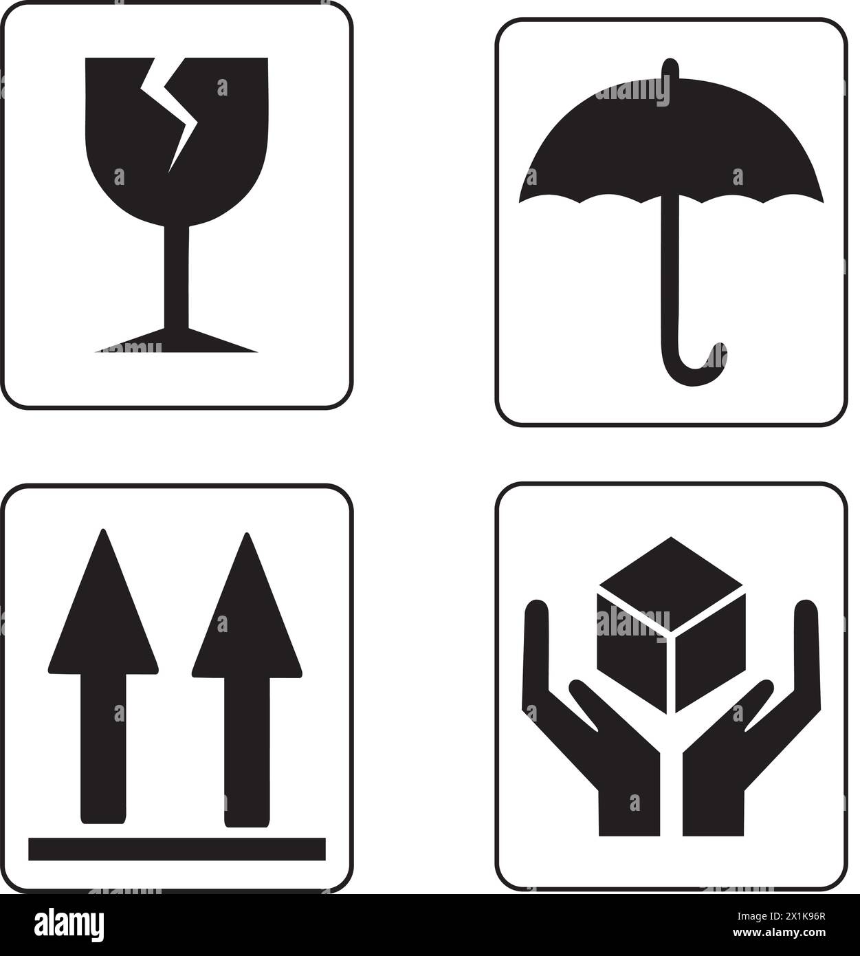 Fragile icon Stock Vector Images - Alamy