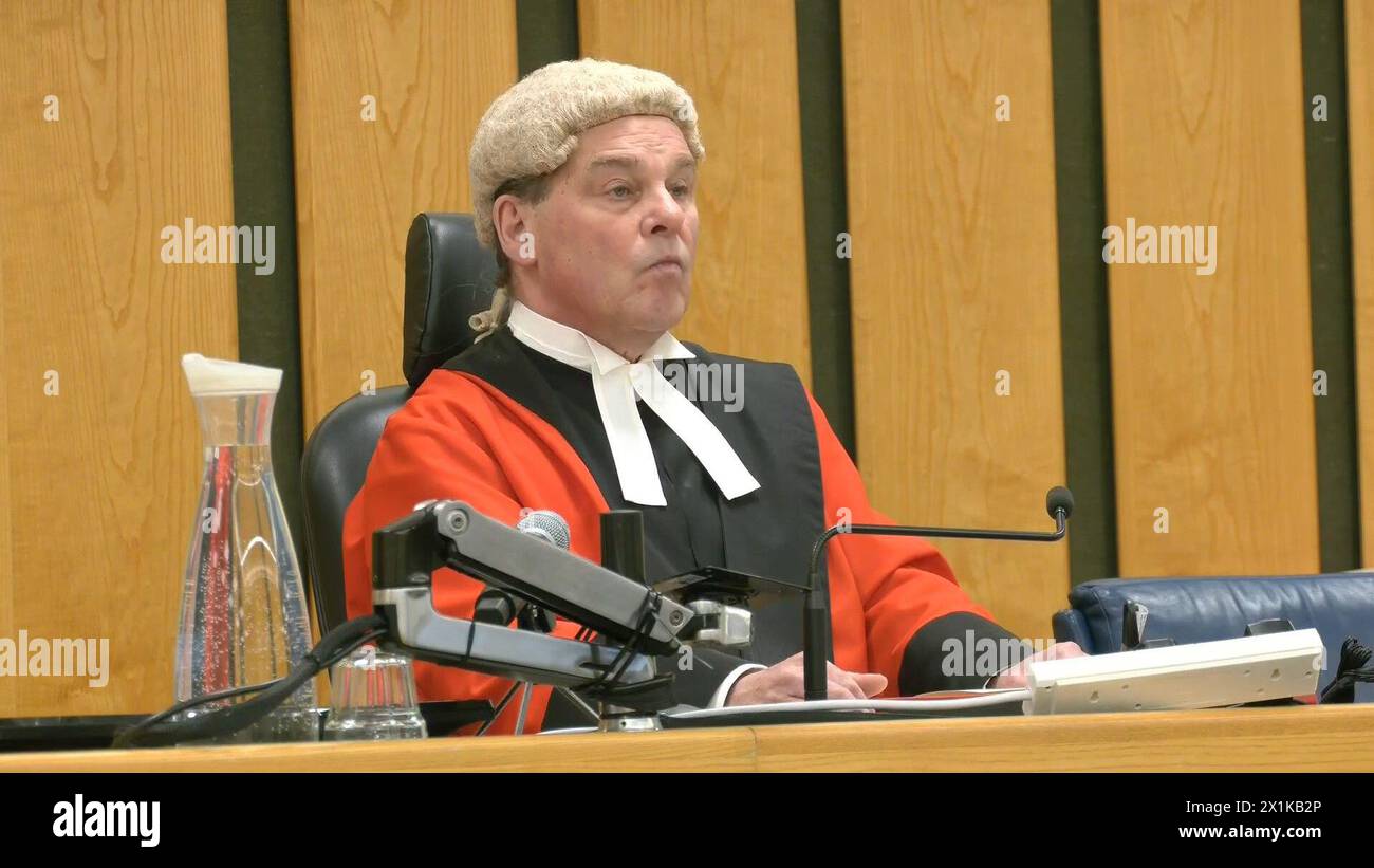 Screen grab taken from PA Video of Judge Melbourne Inman KC, during a ...