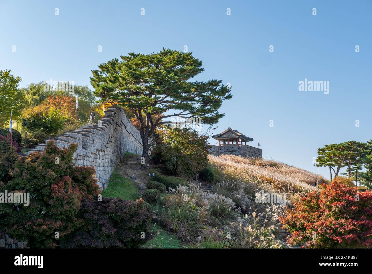 Suwon, South Korea - 29 October 2023: Suwon Hwaseong Fortress Wall ...