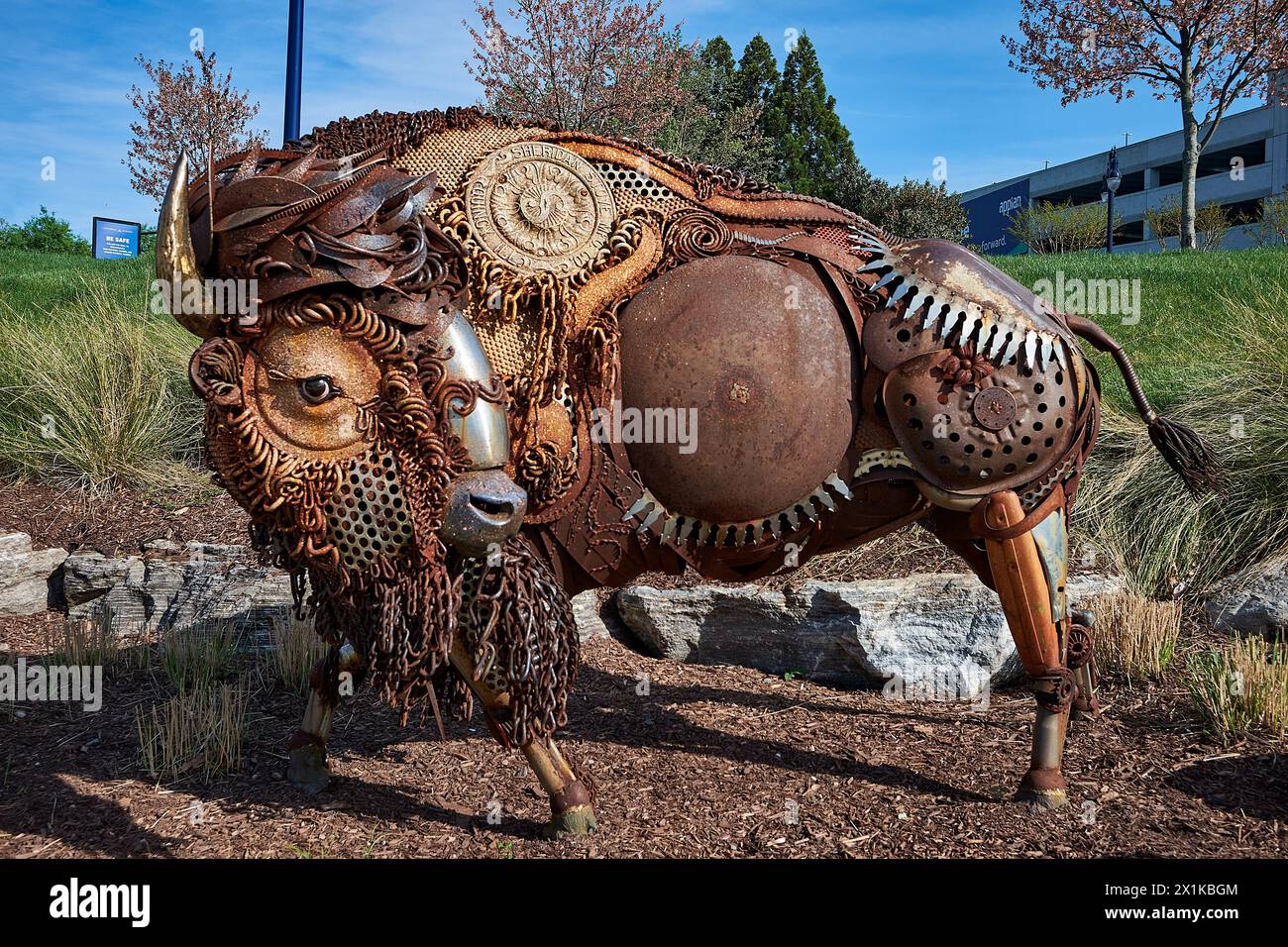 Bison sculpture, "The Journey" by John Lopez at Spirit Park at the Washington, DC National ...