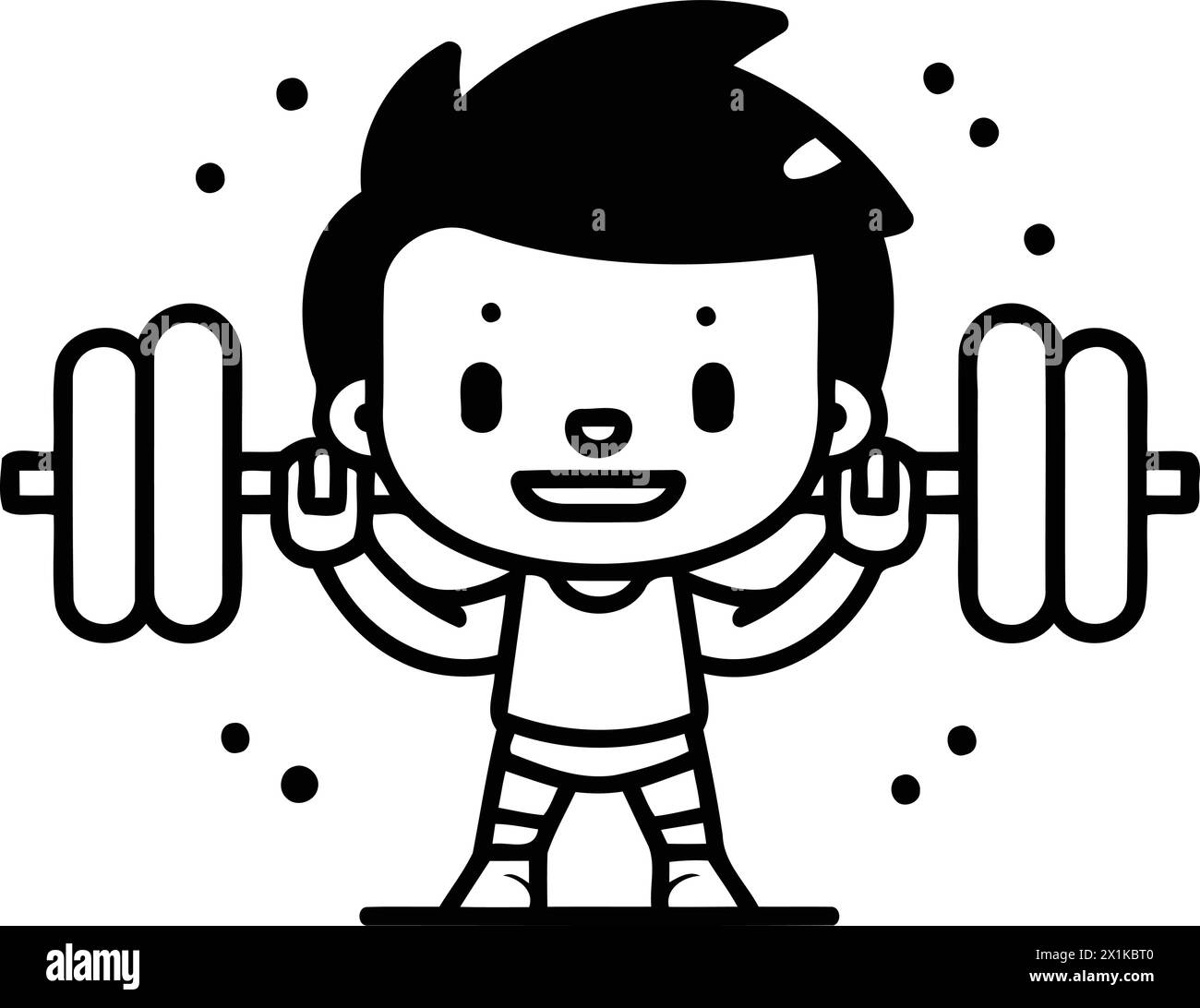 Cartoon fitness boy Black and White Stock Photos & Images - Alamy