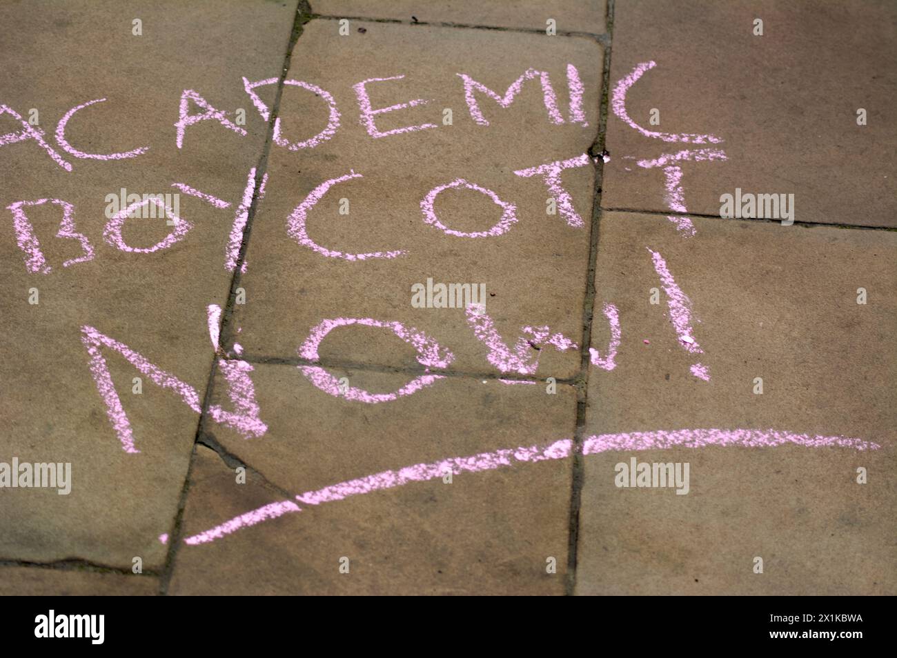 Belfast, United Kingdom 17 04 2024 Protest outside Queens University ...
