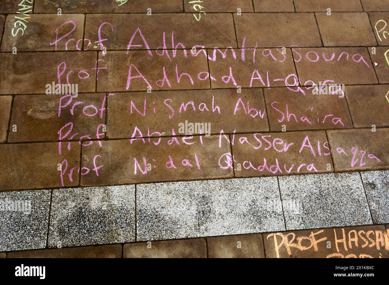 Belfast, United Kingdom 17 04 2024 Protest outside Queens University ...