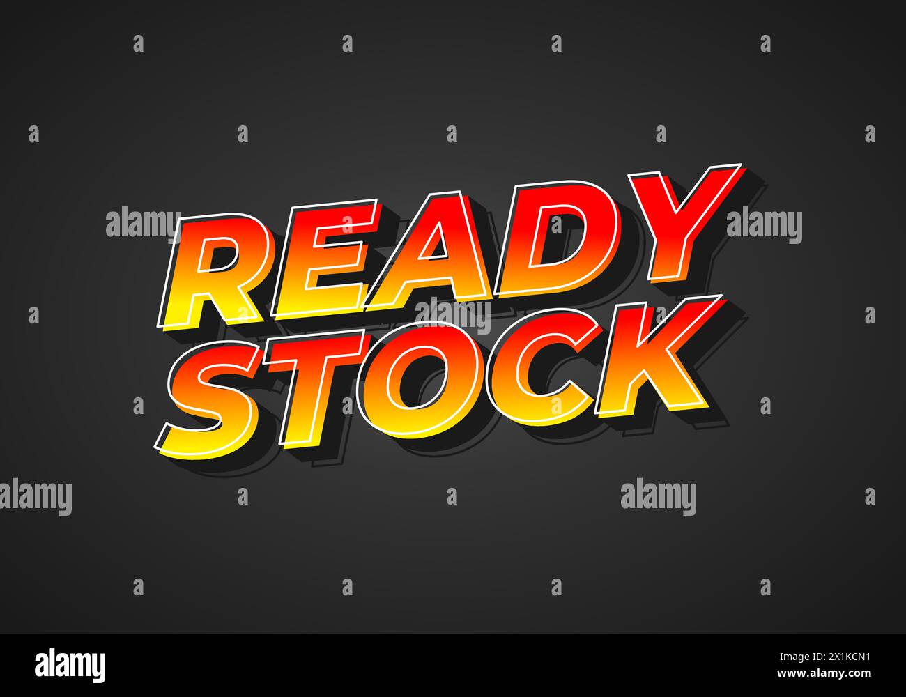 Ready stock. Text effect design in 3D look with eye catching colors ...