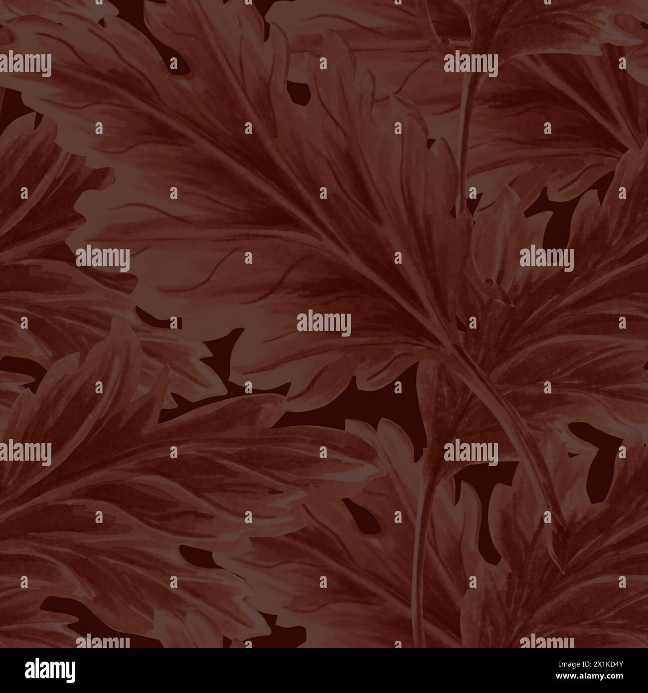 Seamless pattern monochrome from chrysanthemum leaves in vintage style ...