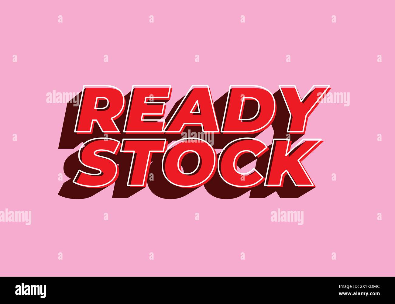 Ready stock. Text effect design in 3D look with eye catching colors ...