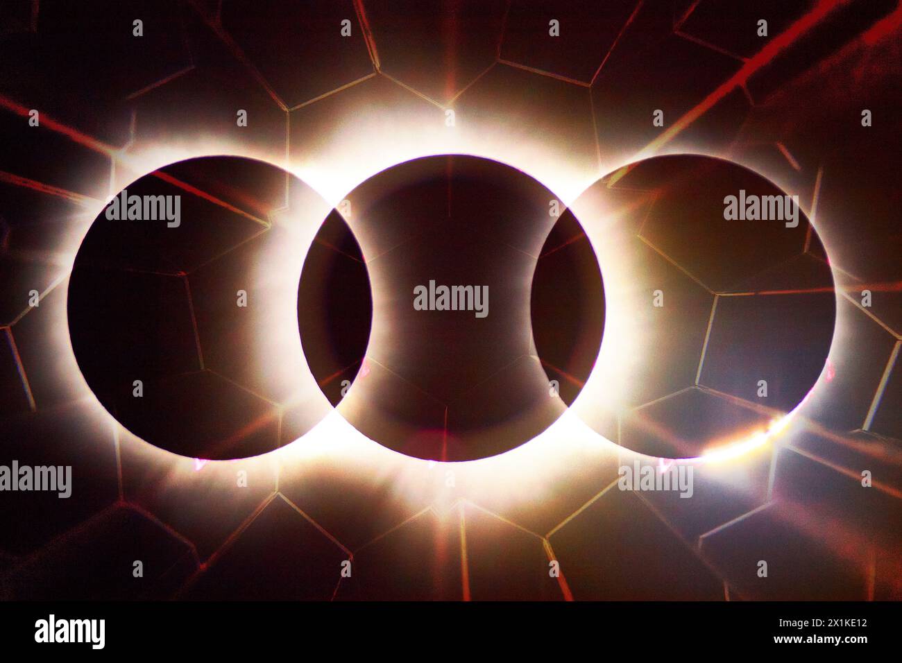 Abstract Triology Total Eclipse Geometric Light Patterns With Hexagonal ...