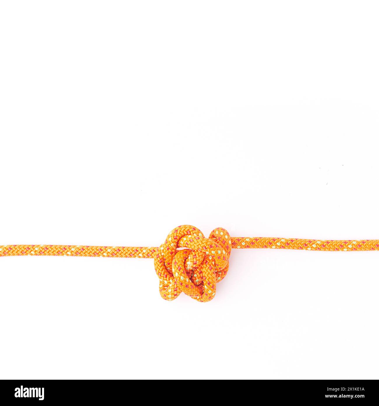 Rope, abstract and loop together in white studio background for ...