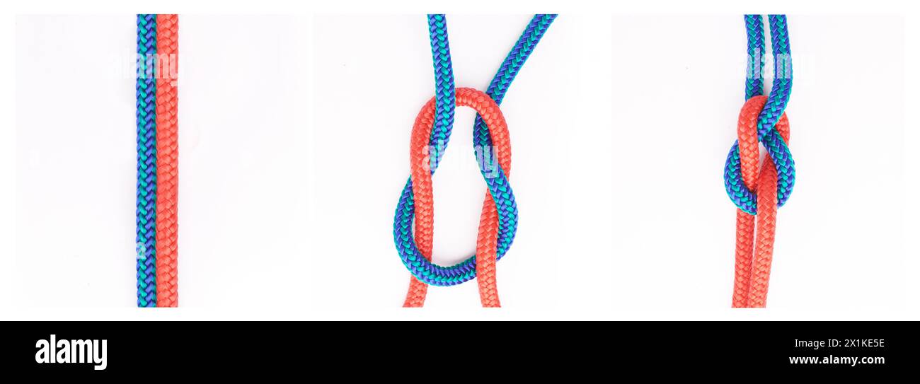Sailor, tie and how to knot with rope in tutorial, guide or instruction ...