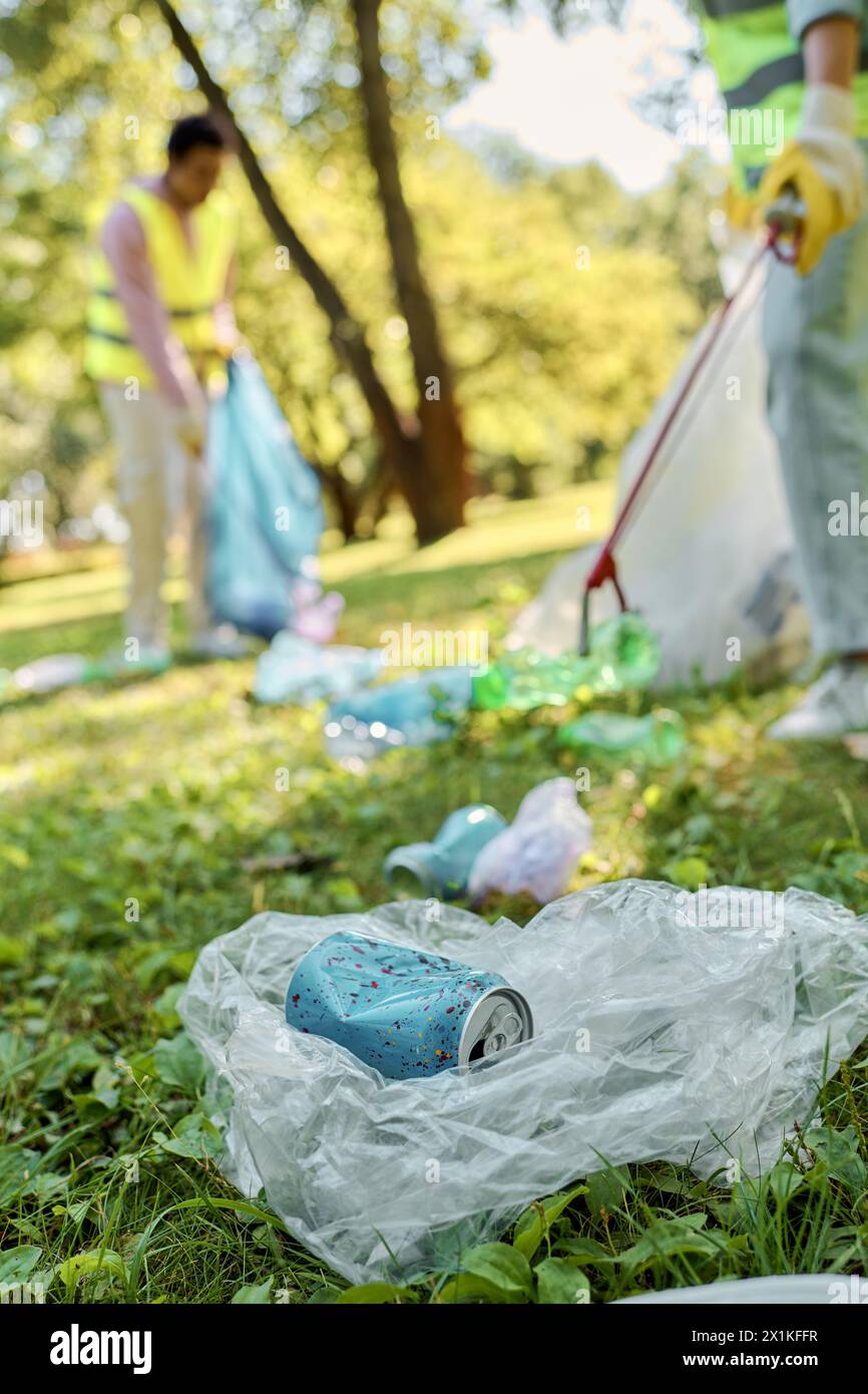 A group of socially active individuals, wearing safety vests and gloves ...