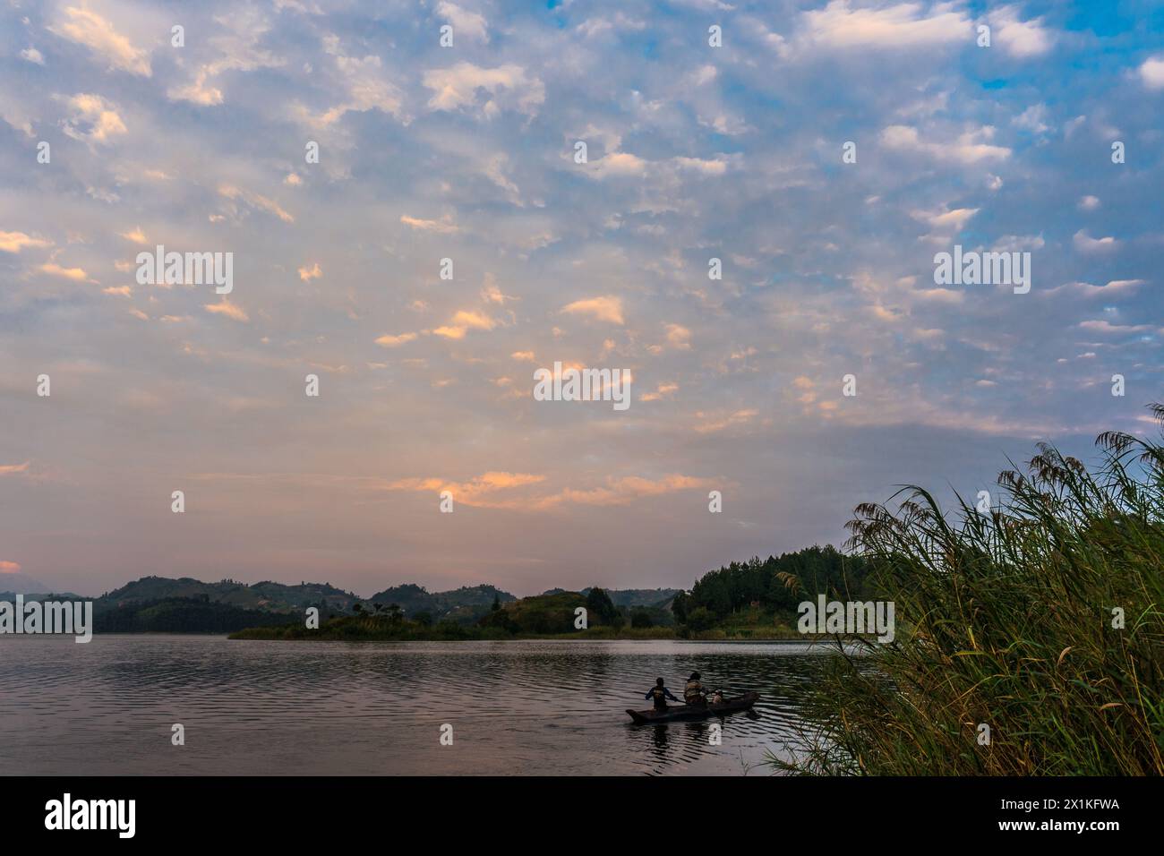 Lake Mutanda during sunrise, Uganda Stock Photo - Alamy