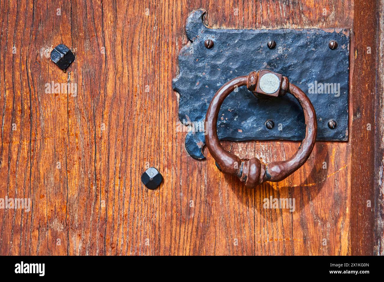 Vintage Iron Door Knocker on Rustic Wooden Door - Bishop Brute Seminary ...