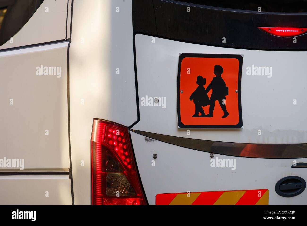 Sign on back bus hi-res stock photography and images - Alamy