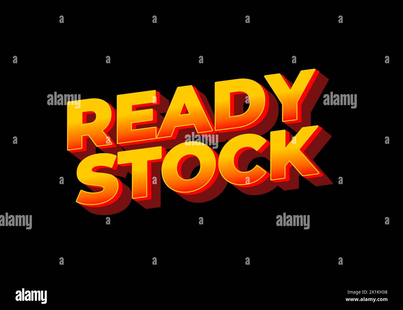 Ready stock. Text effect design in 3D look with eye catching colors ...