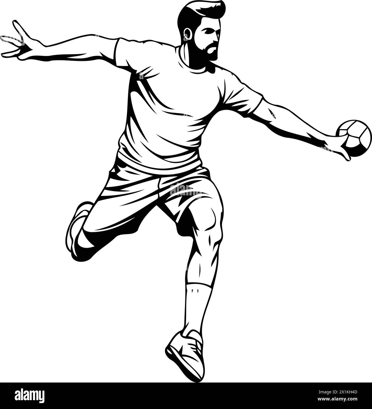 Handball player Stock Vector Images - Alamy
