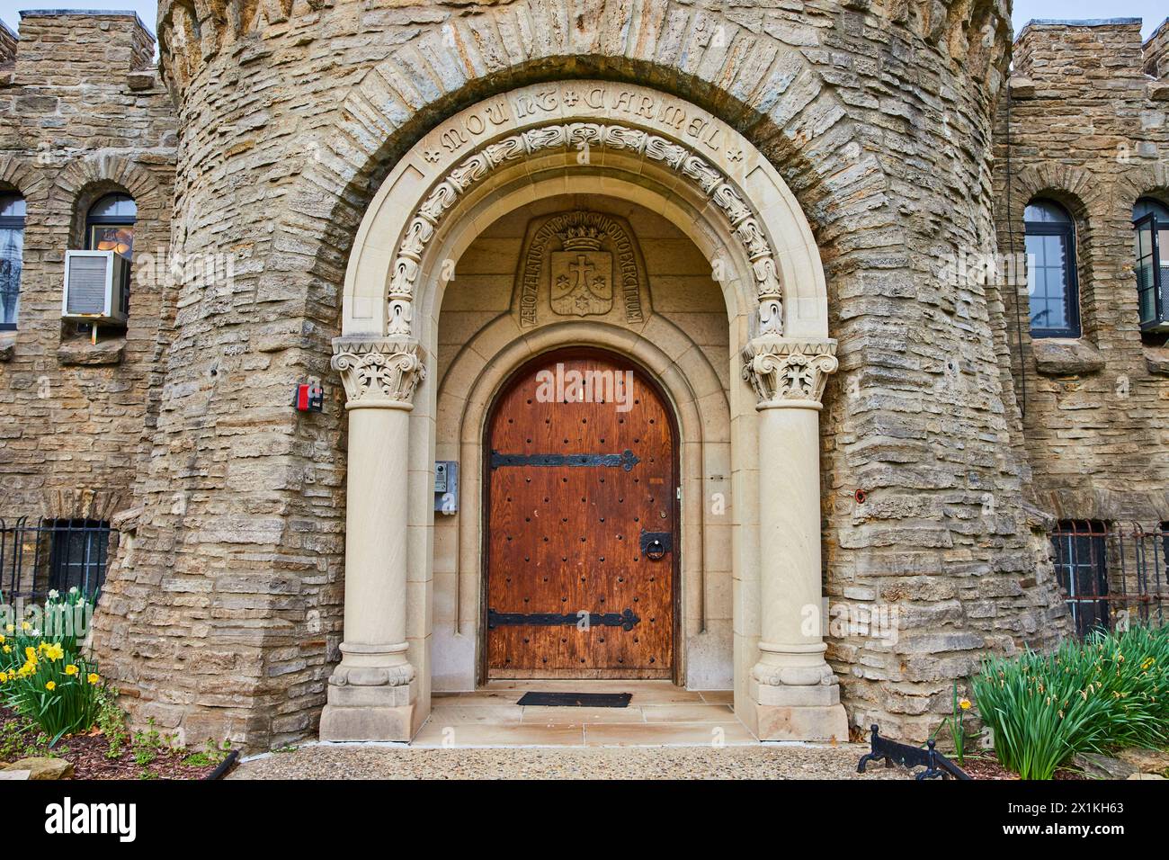 Historic Stone Entrance with Carved Details, Bishop Brute College Stock ...