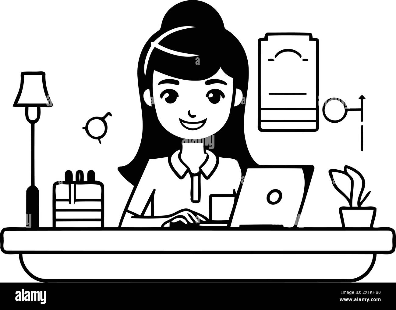 Teleworking vector vectors Cut Out Stock Images & Pictures - Alamy