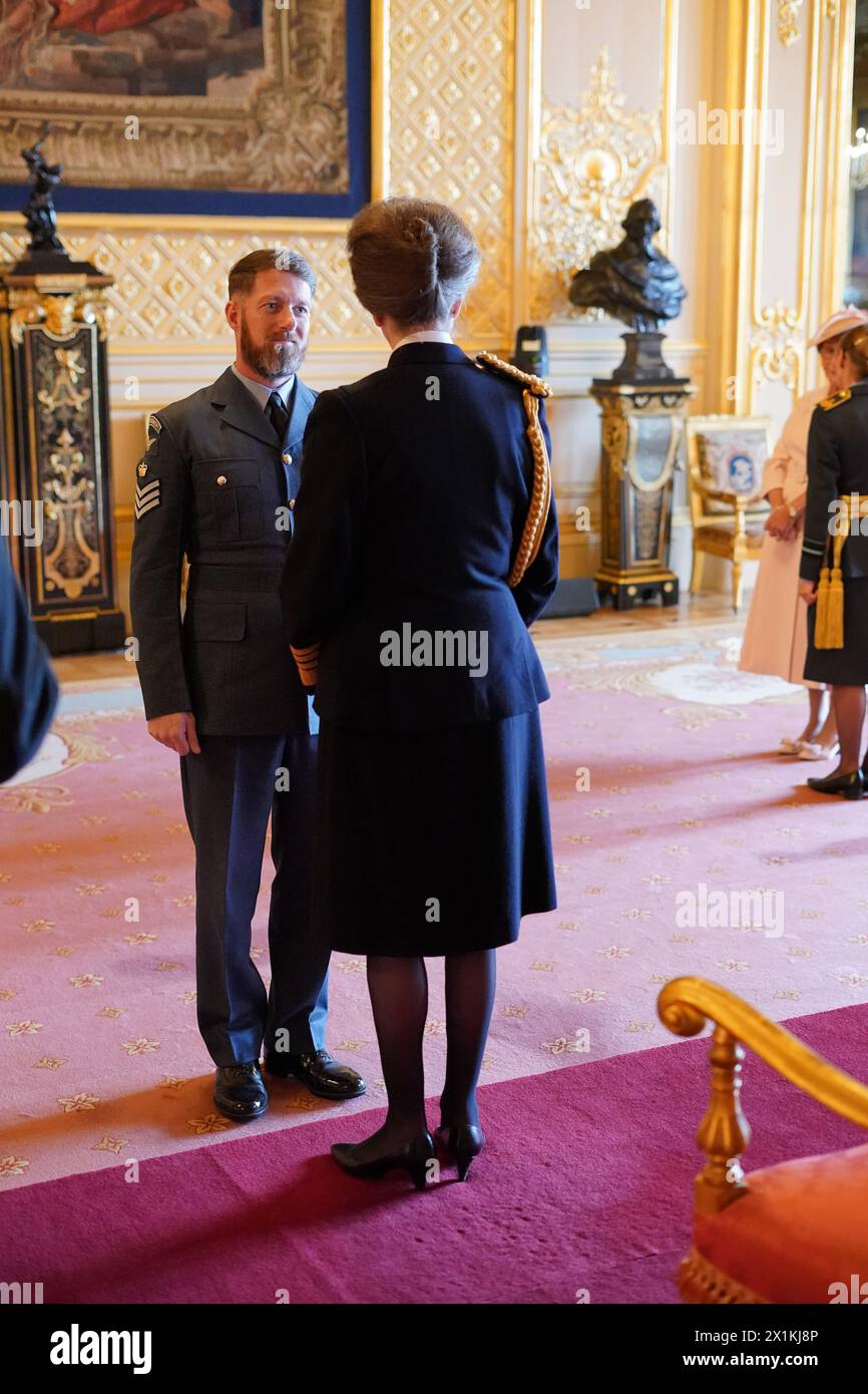 Flight Sergeant George Downey, Royal Air Force, is made a Member of the ...