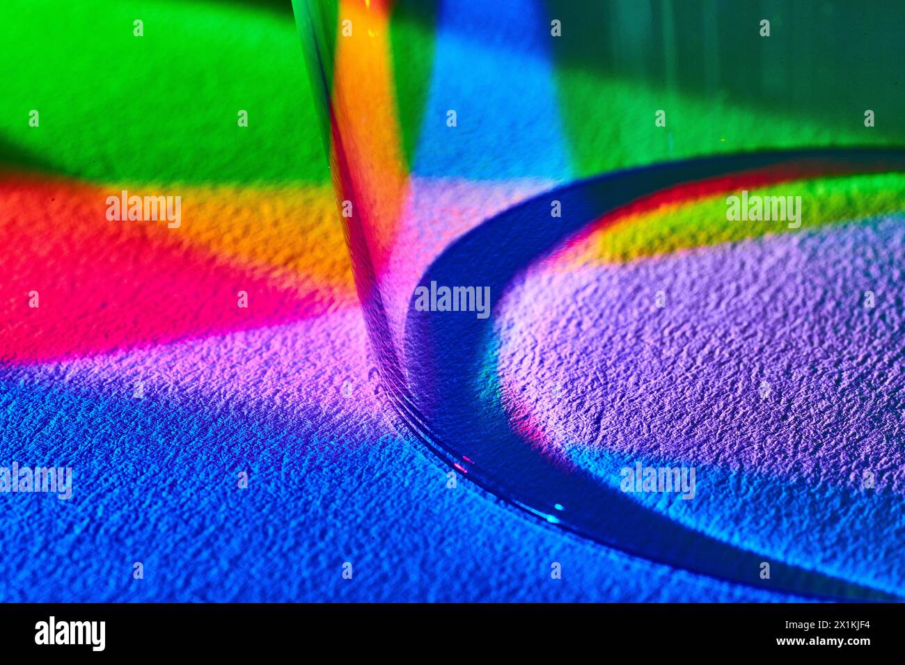 Colorful Light Refraction Spectrum on Textured Surface - Macro View ...