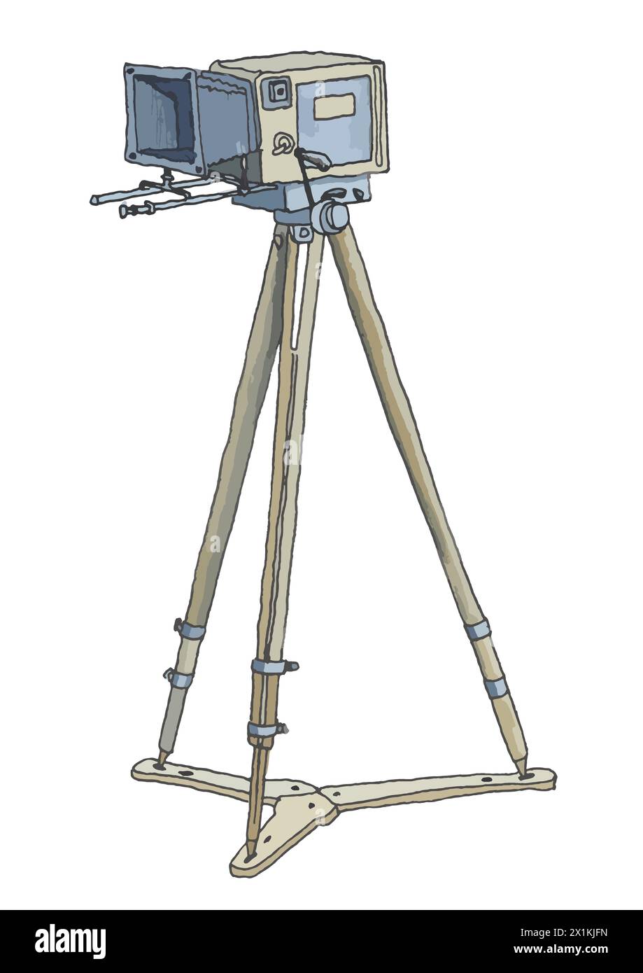Hand-drawn vintage film camera digitized on transparent background ...
