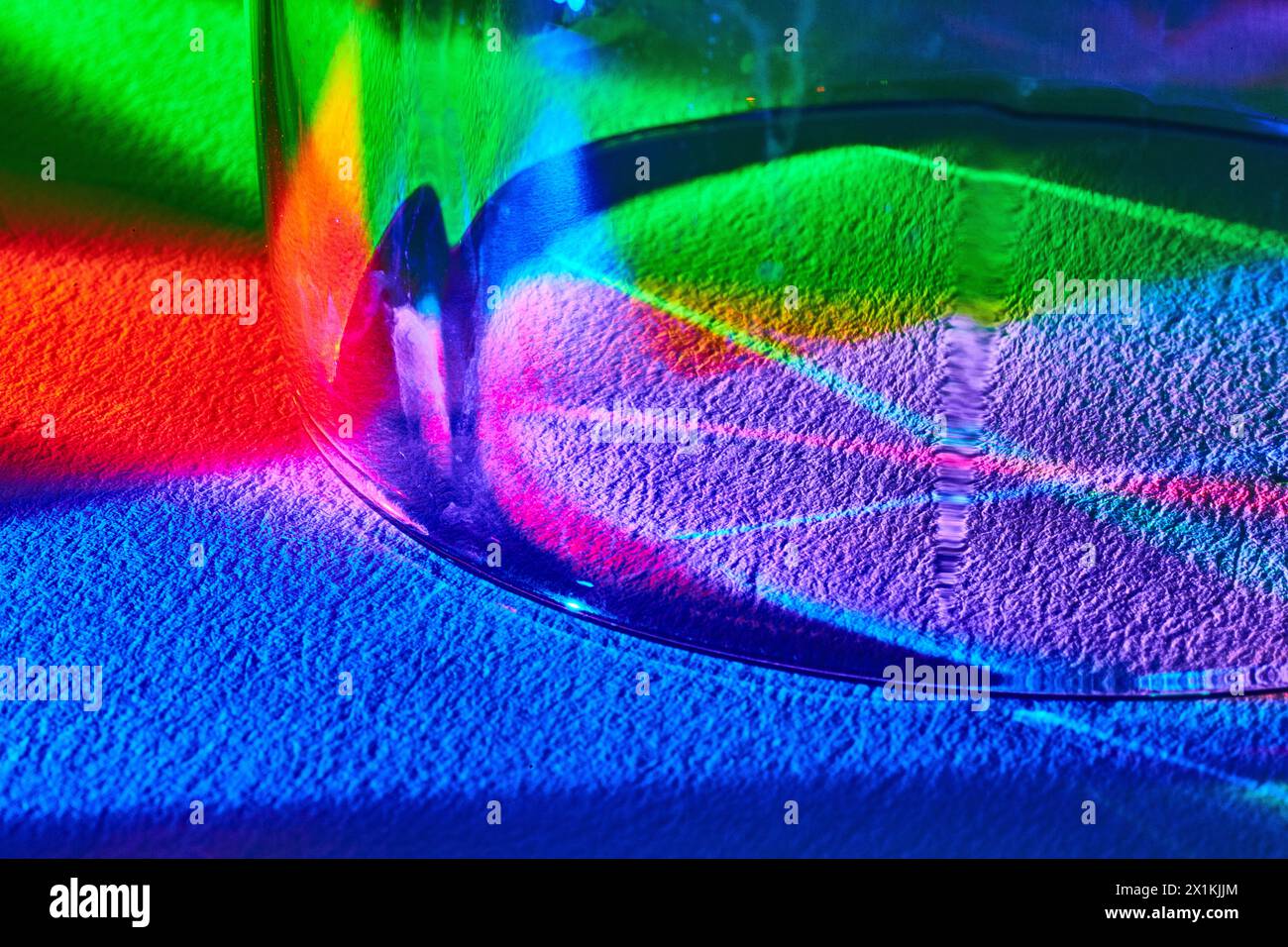 Rainbow Light Refraction on Textured Fabric - Macro View Stock Photo ...