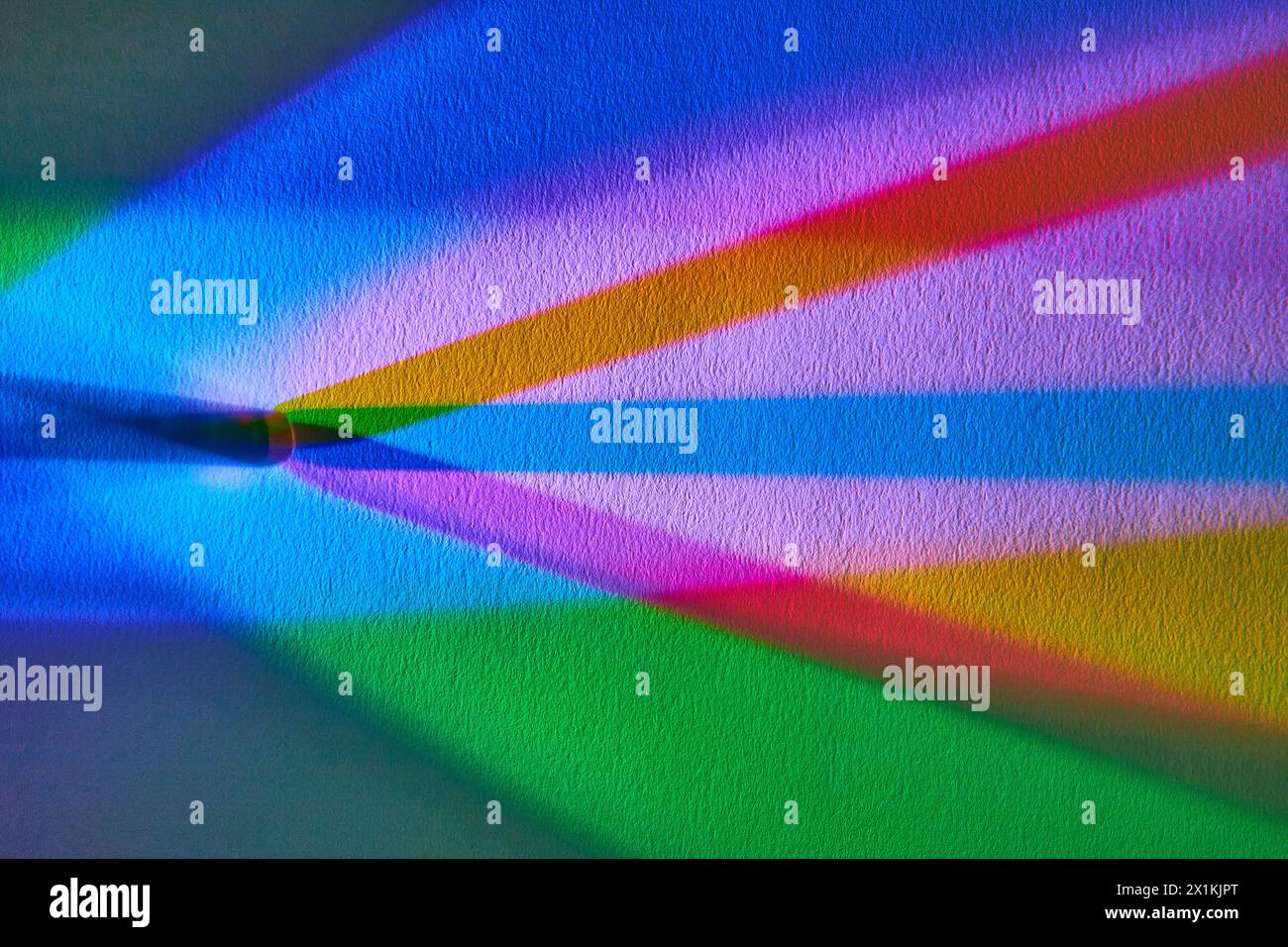 Colorful Light Beam Convergence on Textured Surface Stock Photo - Alamy
