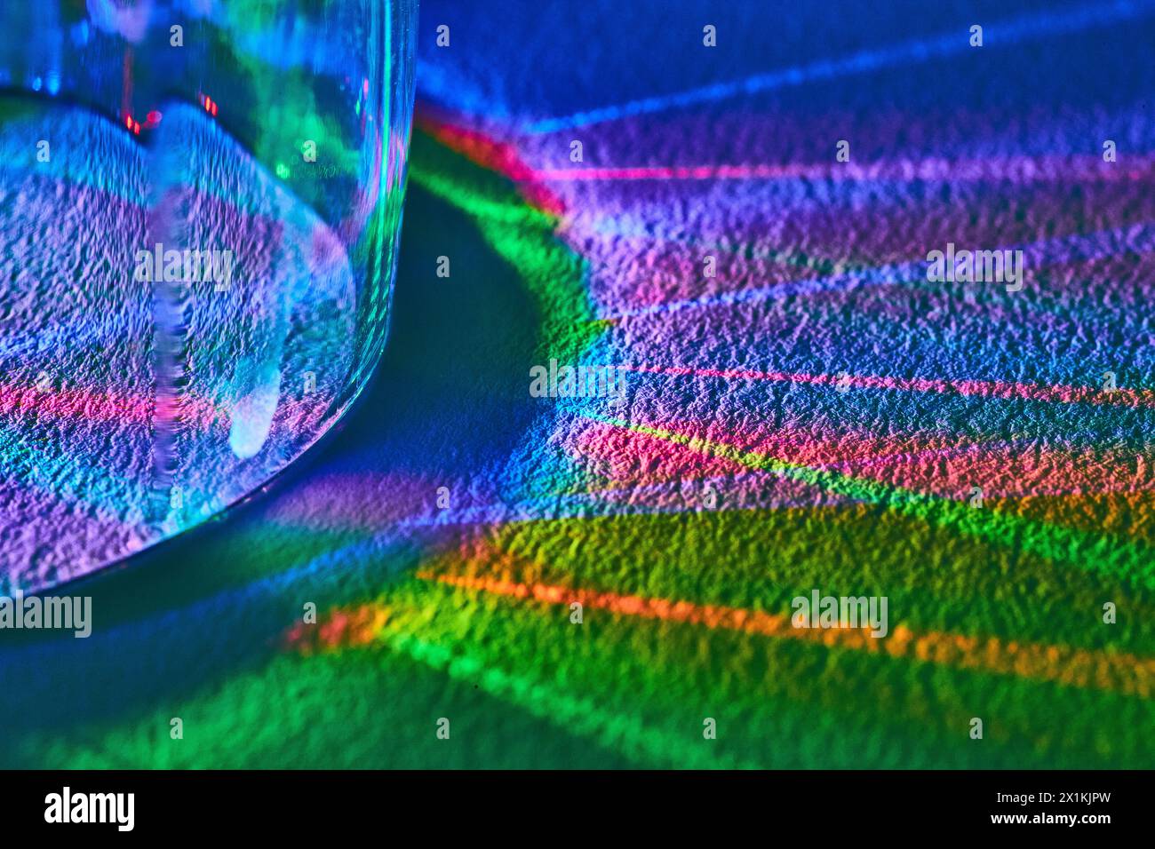 Rainbow Light Refraction on Textured Surface, Macro View Stock Photo ...